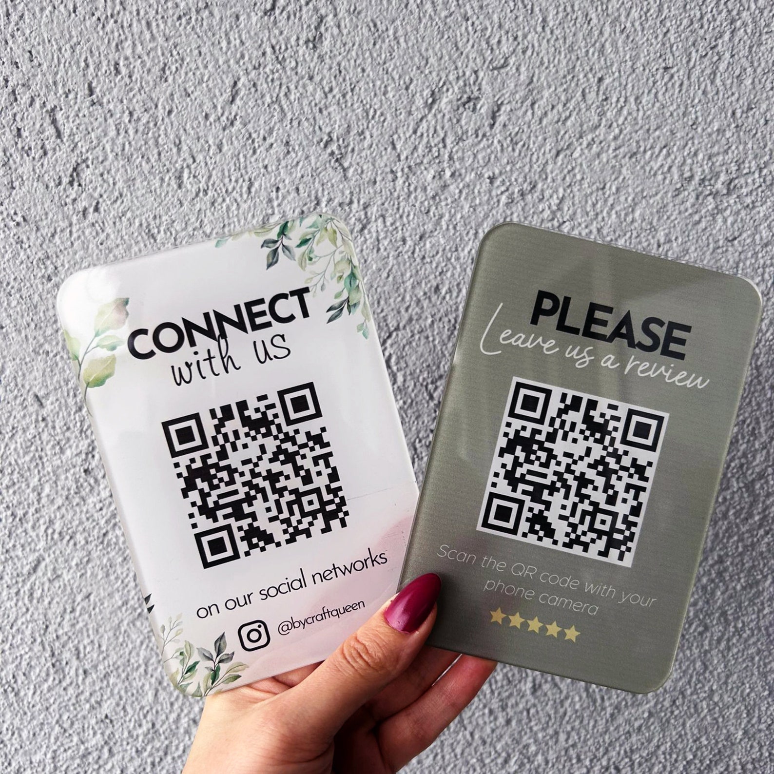 Customizable QR Code Acrylic Display Sign: Salon & Social Media - Etsy