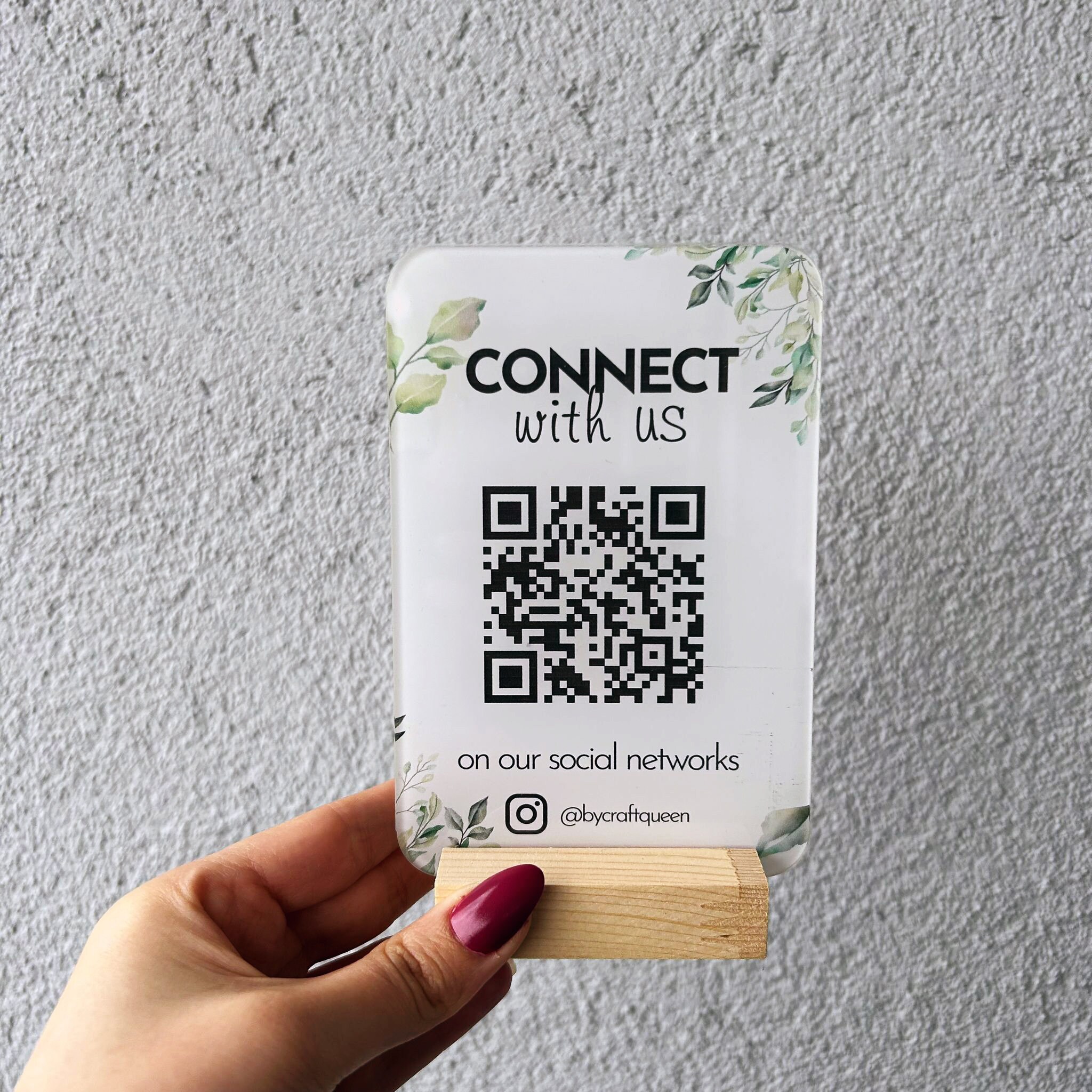 Mini QR Code Display Sign Social Media QR Code Salon Sign - Etsy Canada