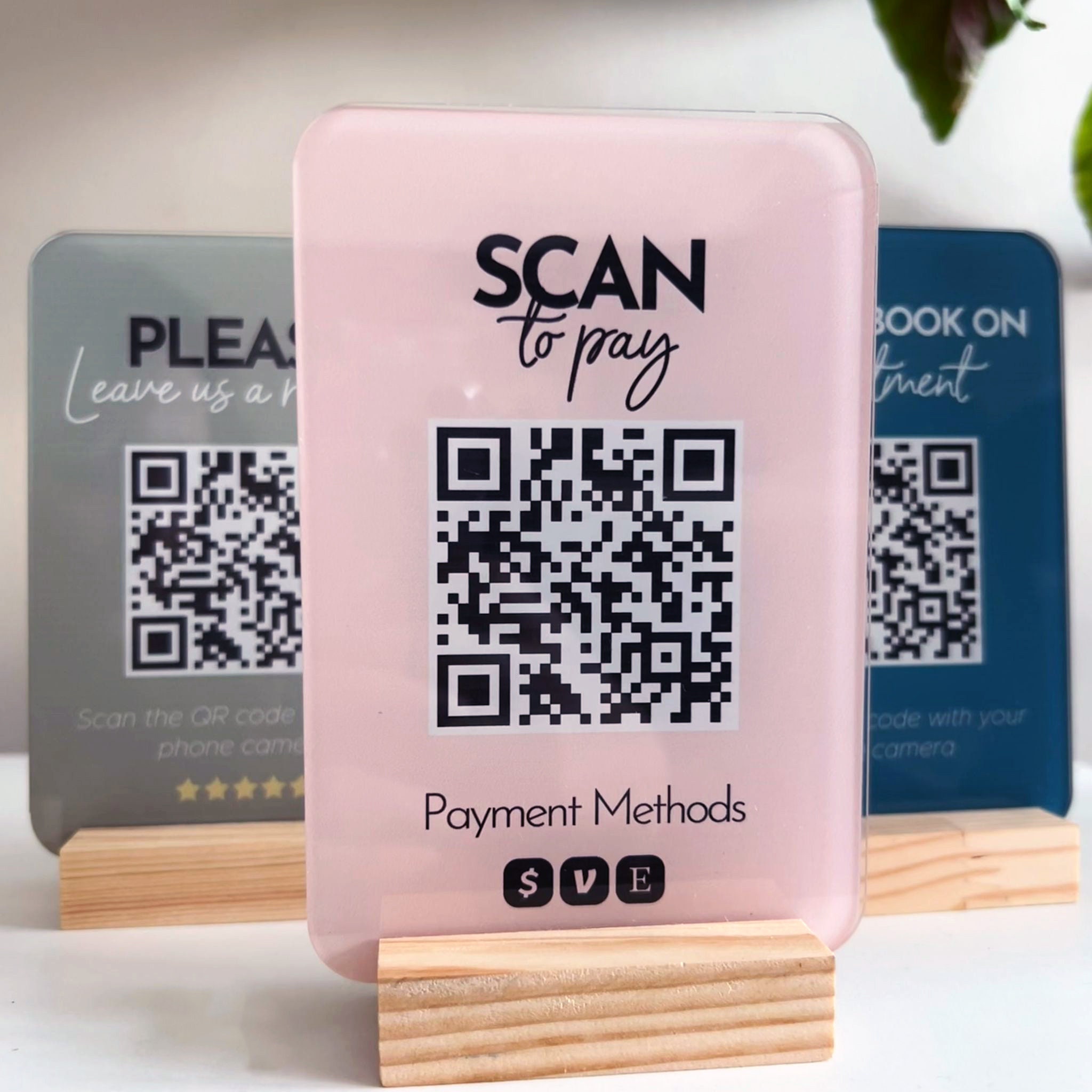 Mini QR Code Display Sign Social Media QR Code Salon Sign - Etsy Australia