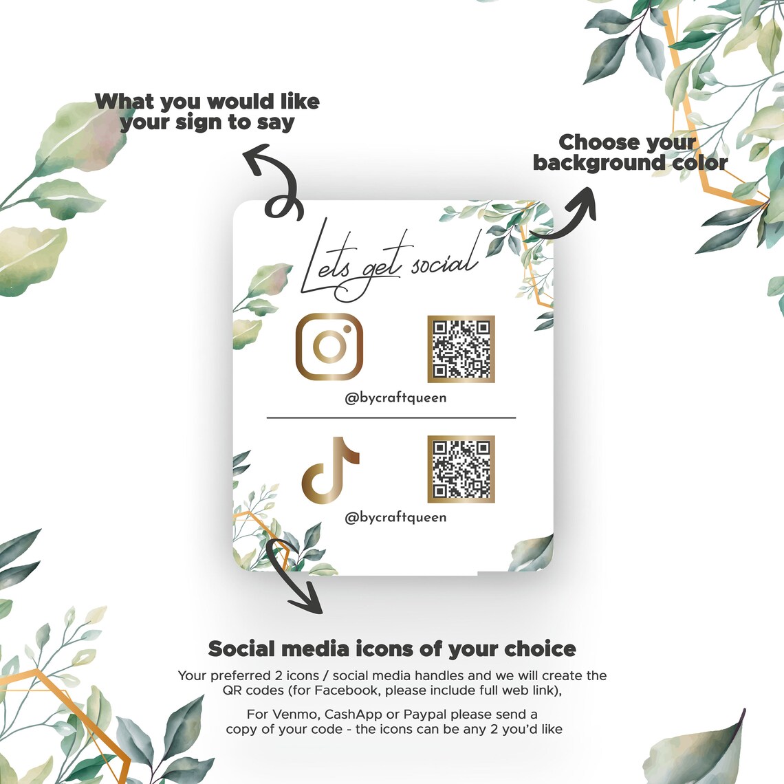 Custom Social Media Sign Scan to Pay Facebook Instagram - Etsy