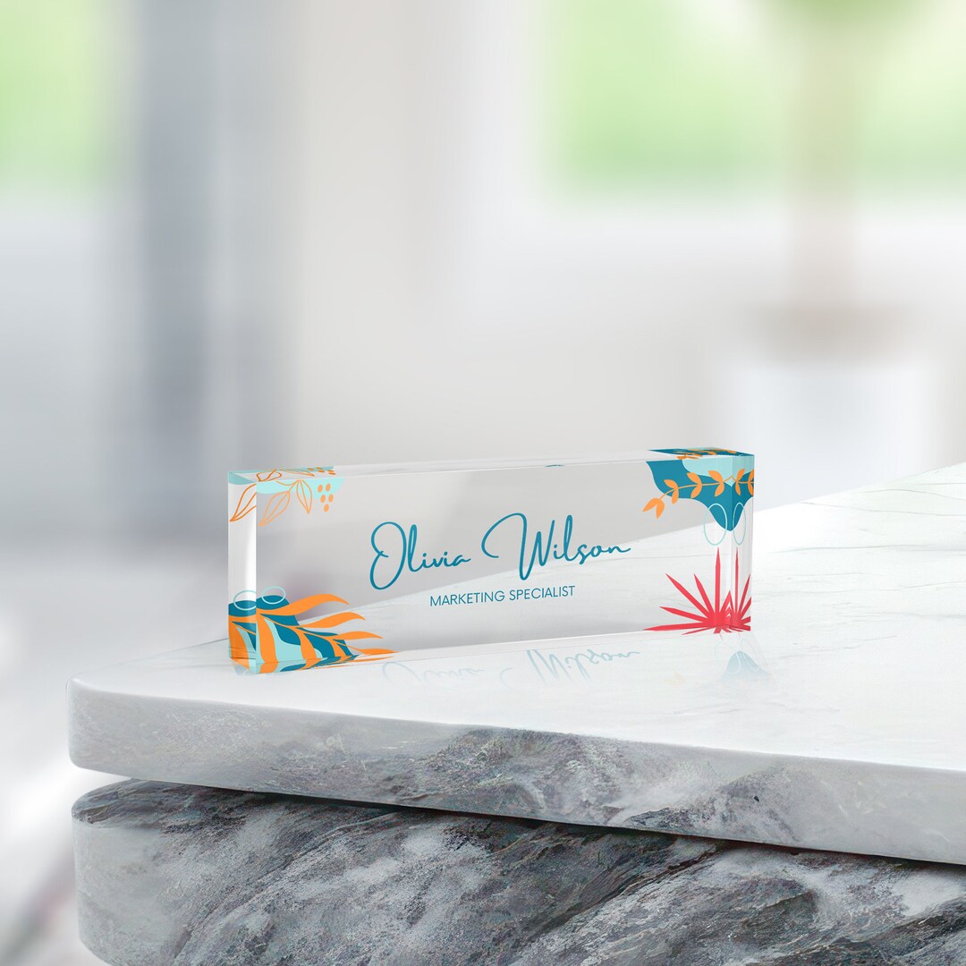 Personalized Desk Name Plate, Custom Acrylic Name Plate, Gift for Her ...
