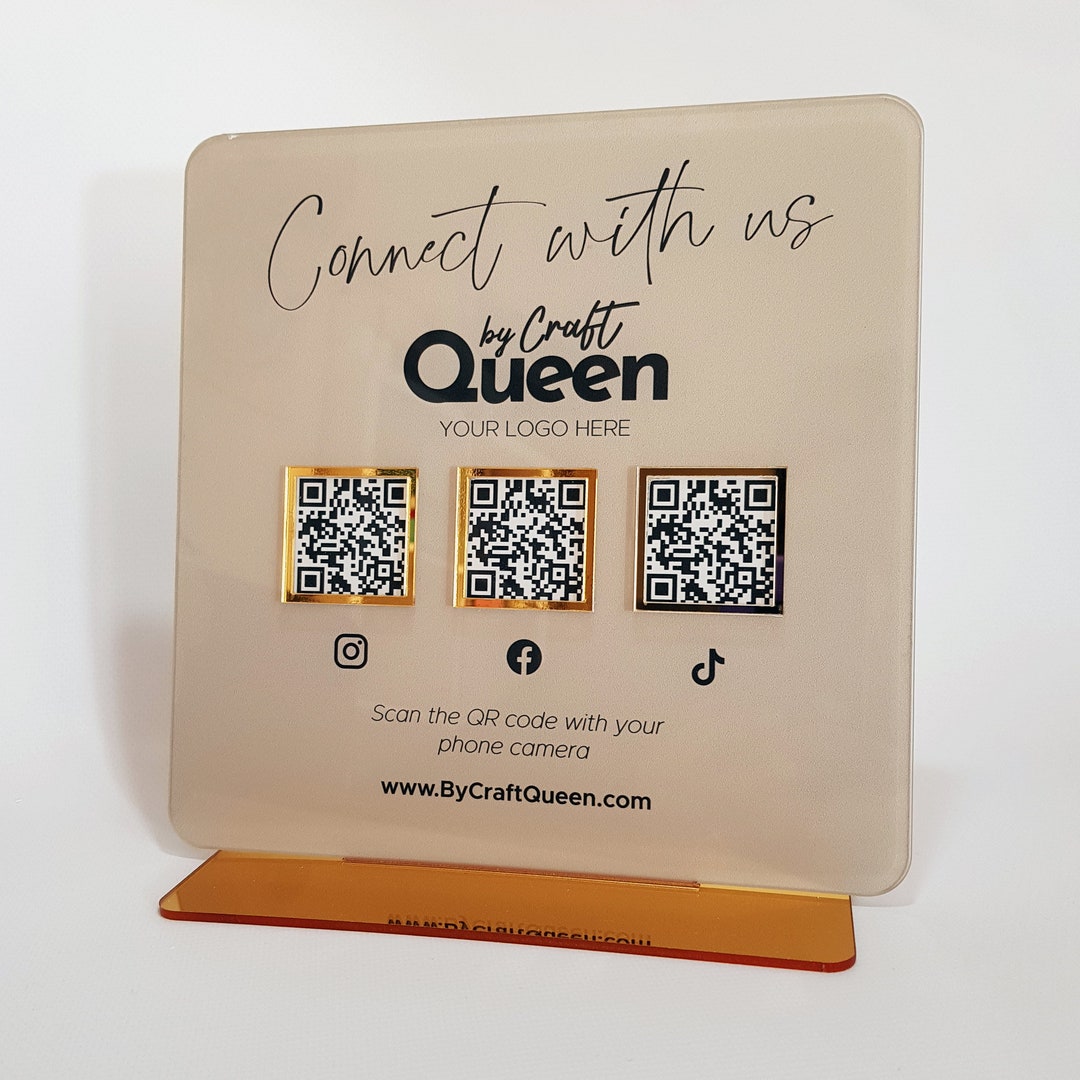 Luxury Acrylic QR Code Sign: Salon Social Media, Scan to Pay - Etsy