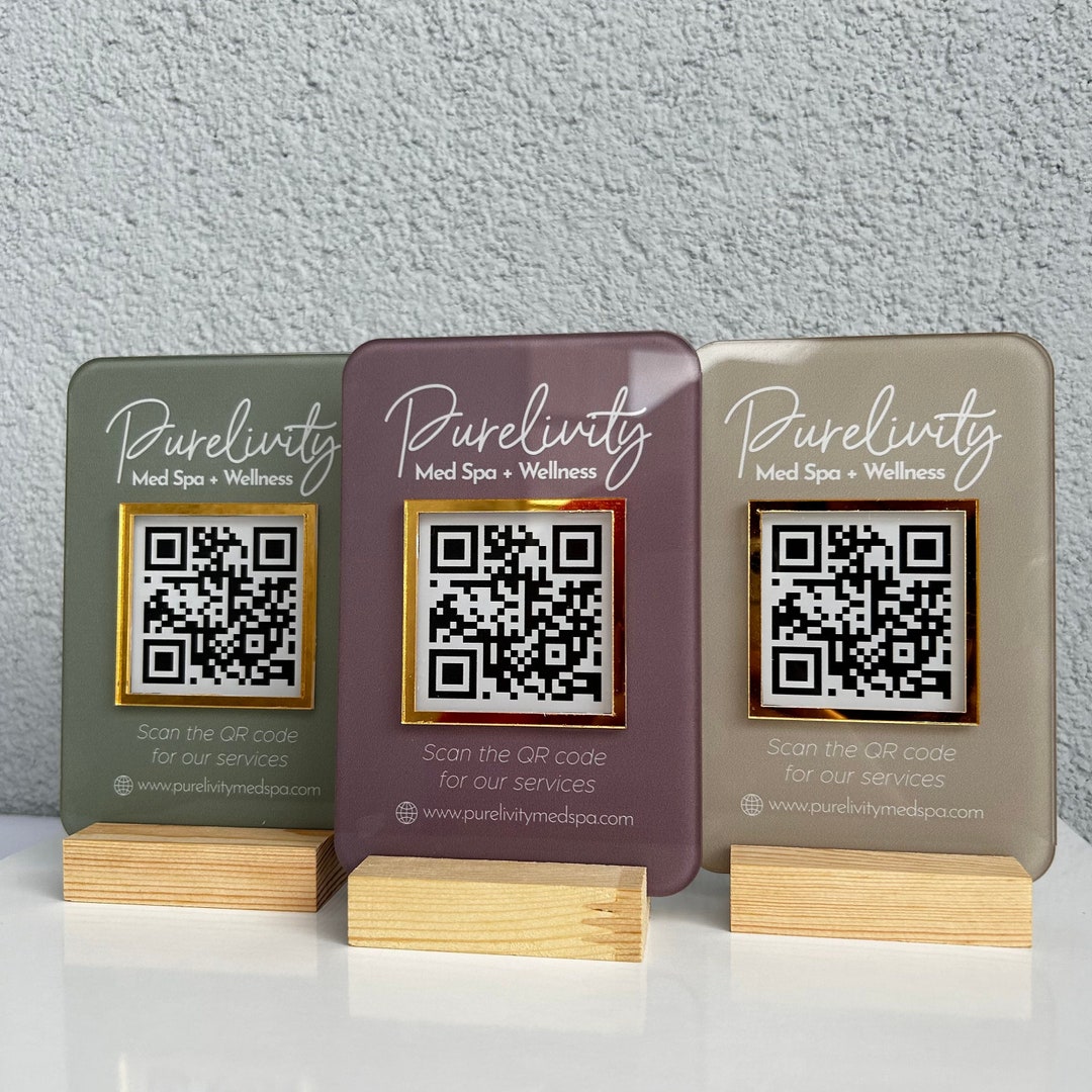 Mini QR Code Social Media Display Sign Facebook Instagram Business Sign ...