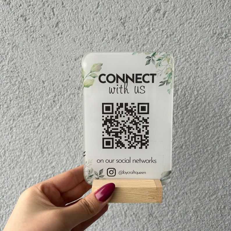 Mini QR Code Social Media Display Sign Facebook Instagram - Etsy
