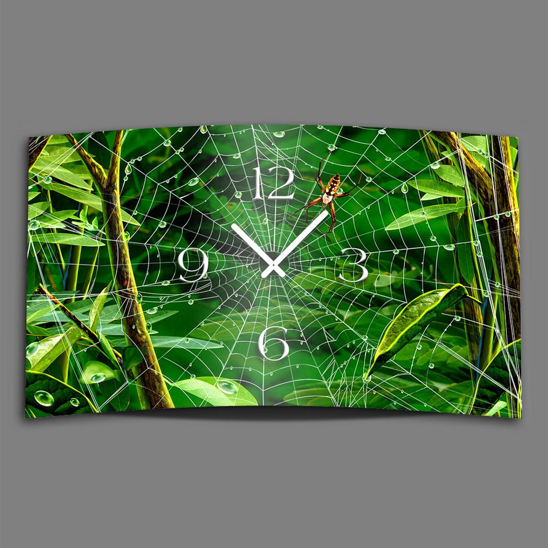 Jungle Spider Web Designer Wall Clock Modern Wall Clocks Design Quiet ...