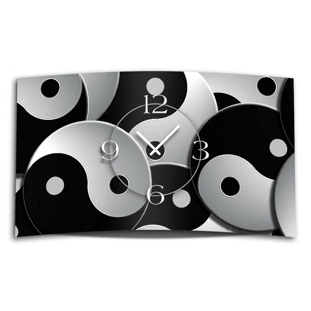 Motif Yin Yang Designer Wall Clock Modern Wall Clock Design Quiet No ...