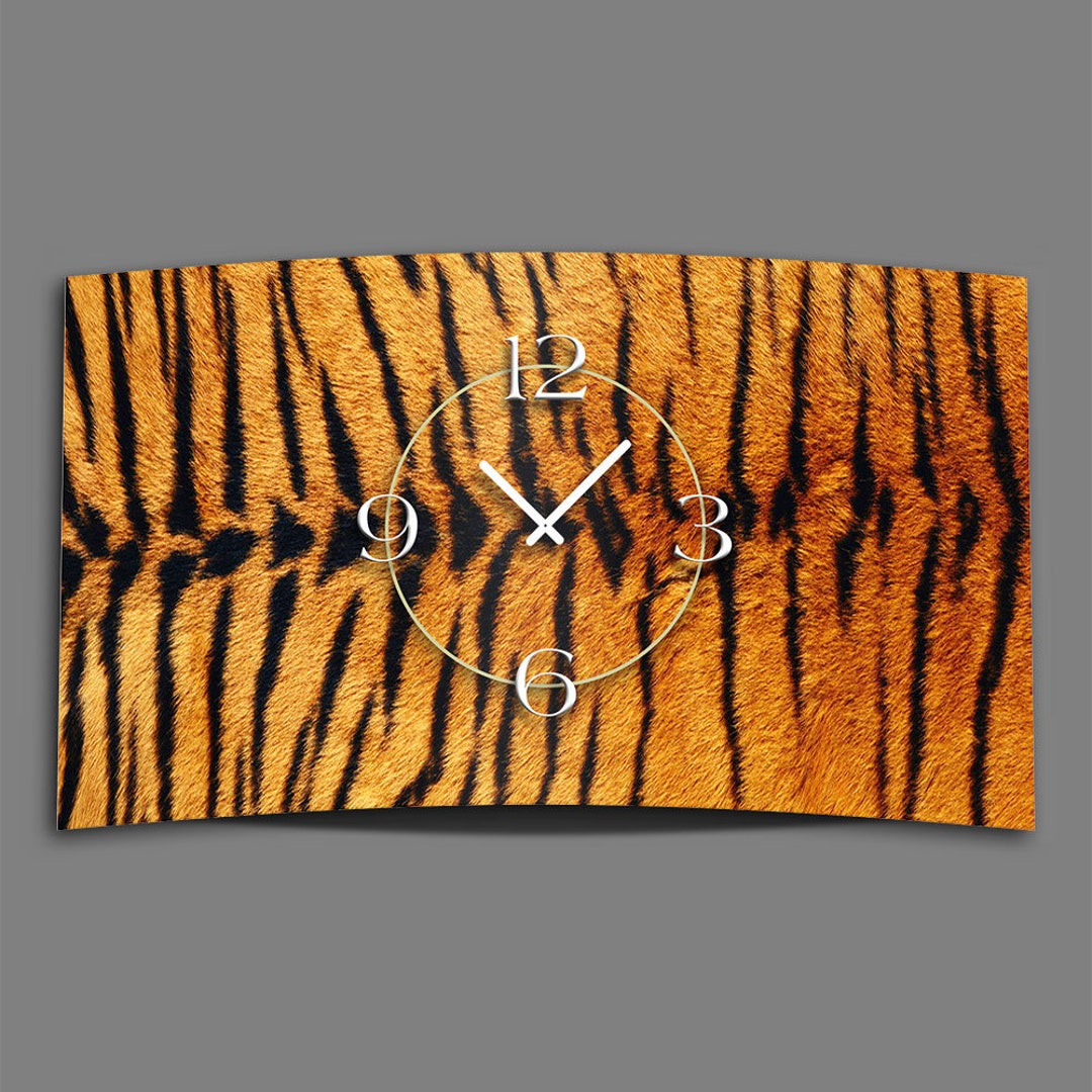 Animalprint Fur Tiger Designer Wall Clock Modern Wall Clock Design ...