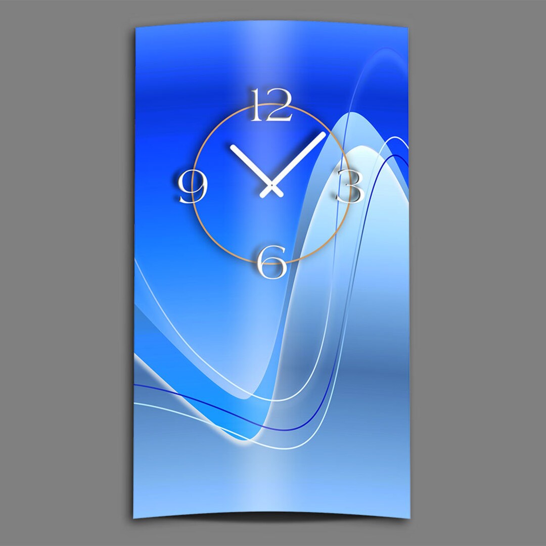 Abstract Blue Upright Designer Wall Clock Modern Wall Clock - Etsy