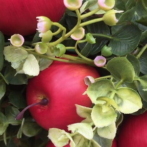 Red Apple Wreath, Everyday Wreath, Fall, Greenery Wreath With Apples ...