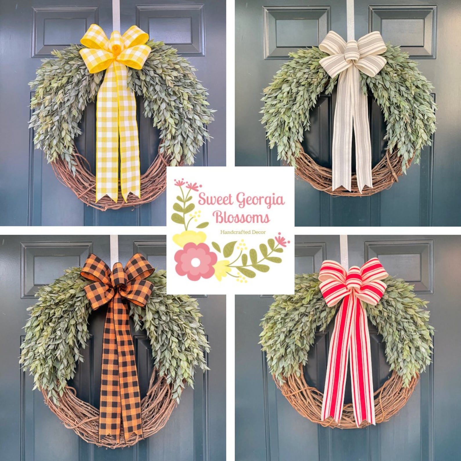 Additional Bows for the Everyday Greenery Grapevine Wreath ...