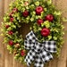 Red Apple Wreath, Everyday Wreath, Fall, Greenery Wreath With Apples ...