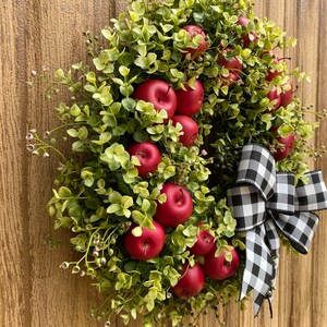 Red Apple Wreath Everyday Wreath Fall Greenery Wreath With - Etsy