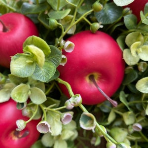 Red Apple Wreath Everyday Wreath Fall Greenery Wreath With - Etsy