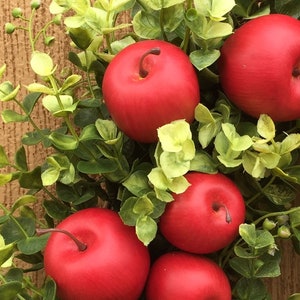 Red Apple Wreath Everyday Wreath Fall Greenery Wreath With | Etsy
