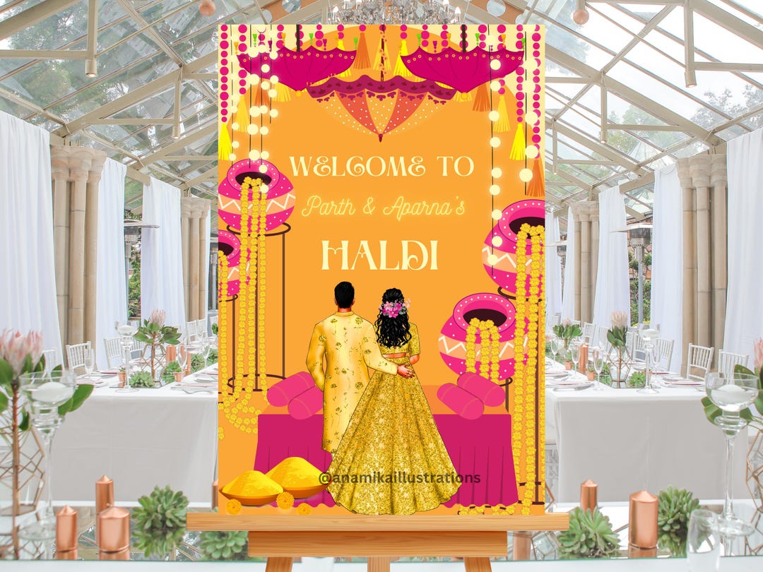 Haldi Welcome Sign, Haldi Signage, Haldi Welcome Board, Maticoor Sign ...