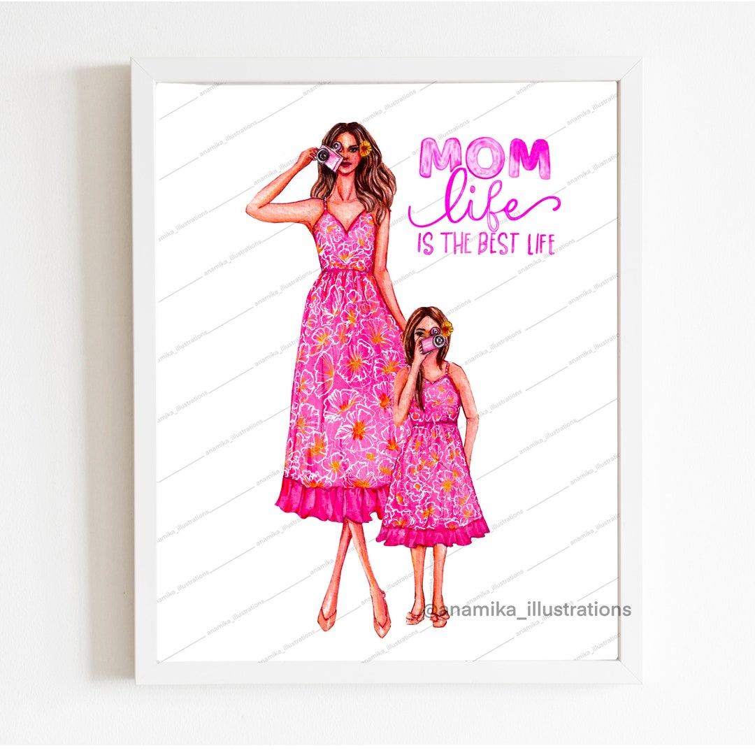 Custom Mothers Day Art/ Mothers Day Card/ Mommy and Me Illustration - Etsy