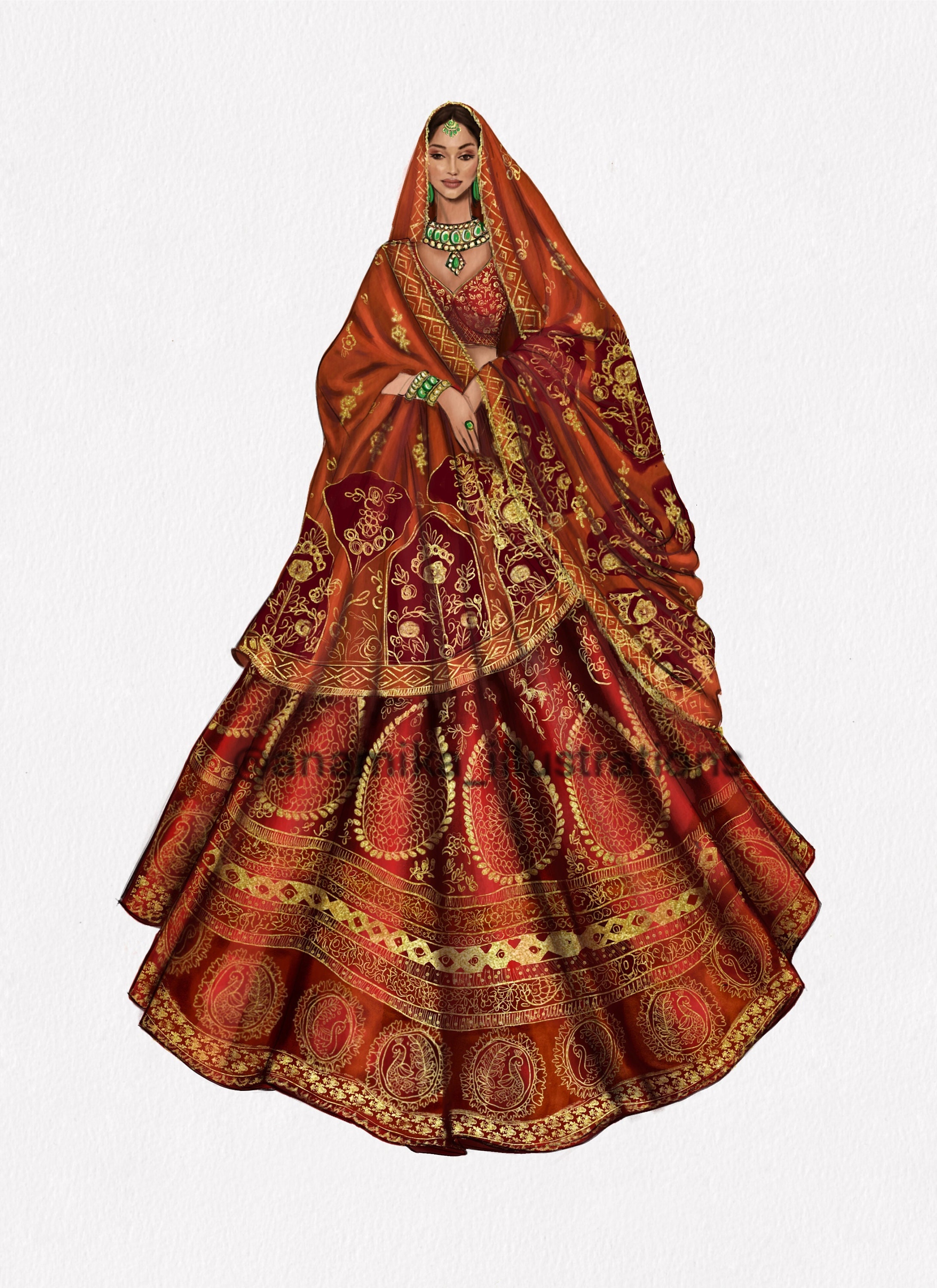 Indian Bride Illustration