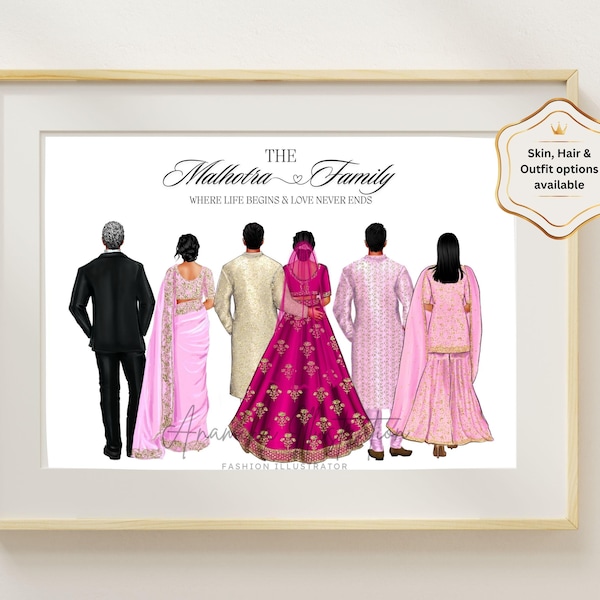Indian Family Portrait - Etsy