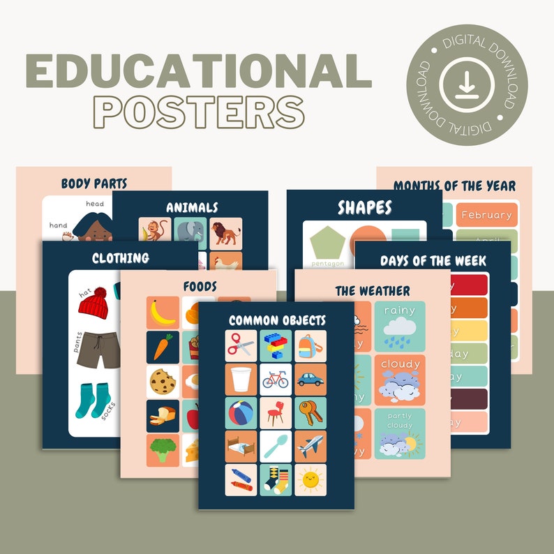 Printable Educational Posters for Early Language in Therapy Office ...