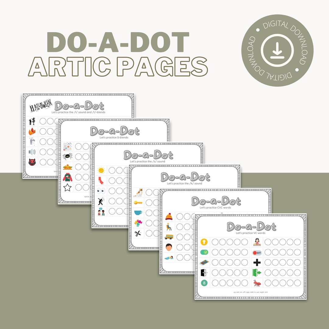 Do-a-dot Articulation Practice Sheets - Etsy
