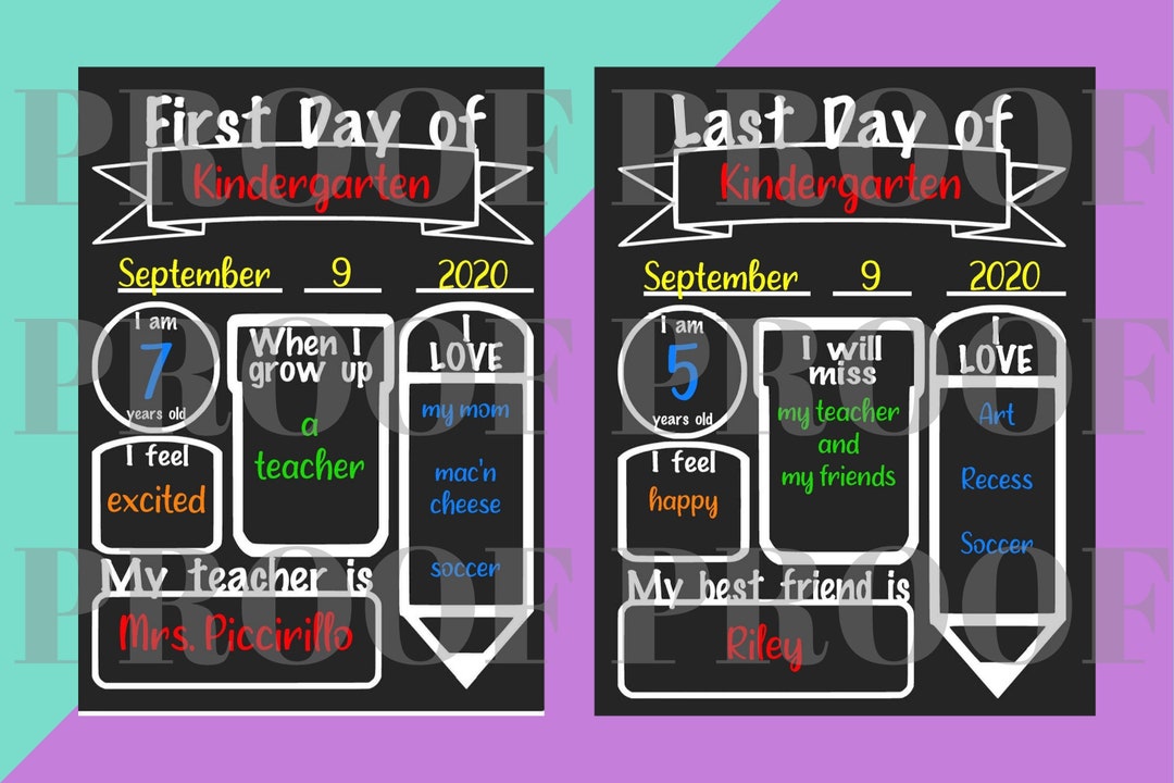First Day of School Sign - Last Day of School Sign - Printable Back to ...