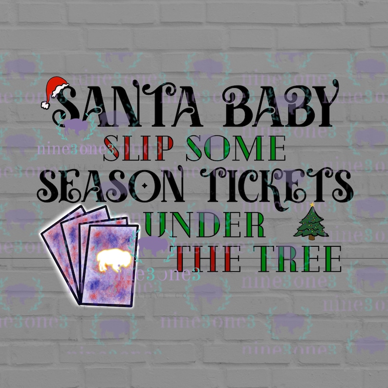 Buffalo SVG, Buffalo Png| Santa Baby PNG, Season Tickets Png, Season ...