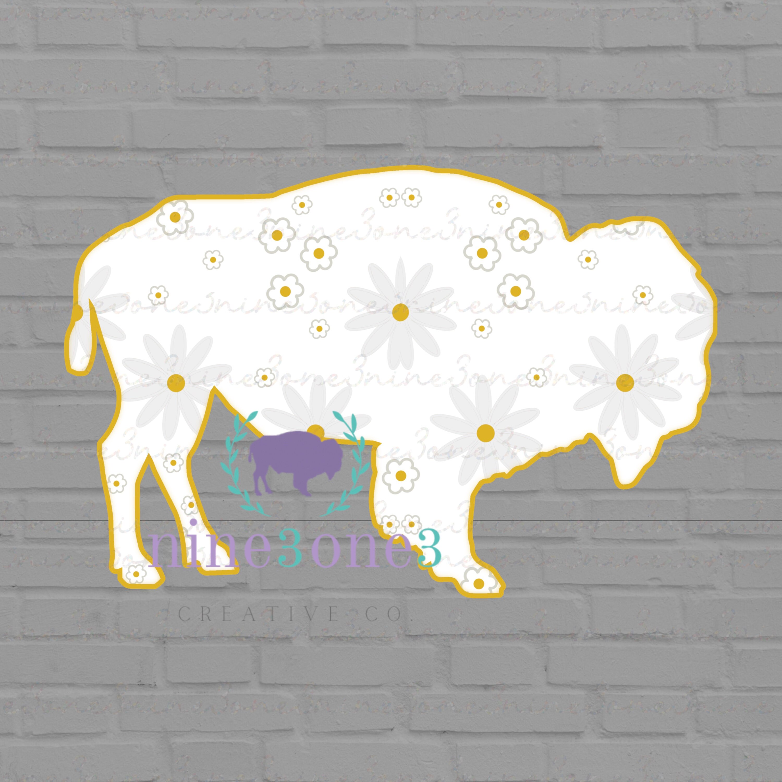 Buffalo Png, Daisy Buffalo Png, Spring Buffalo, Floral Buffalo Png ...