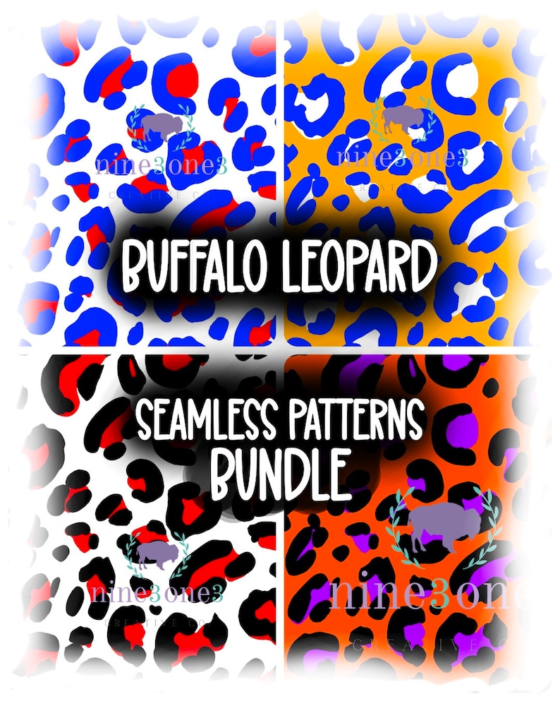 Buffalo Leopard Cheetah Patterns for Football Digital Art Projects - Etsy