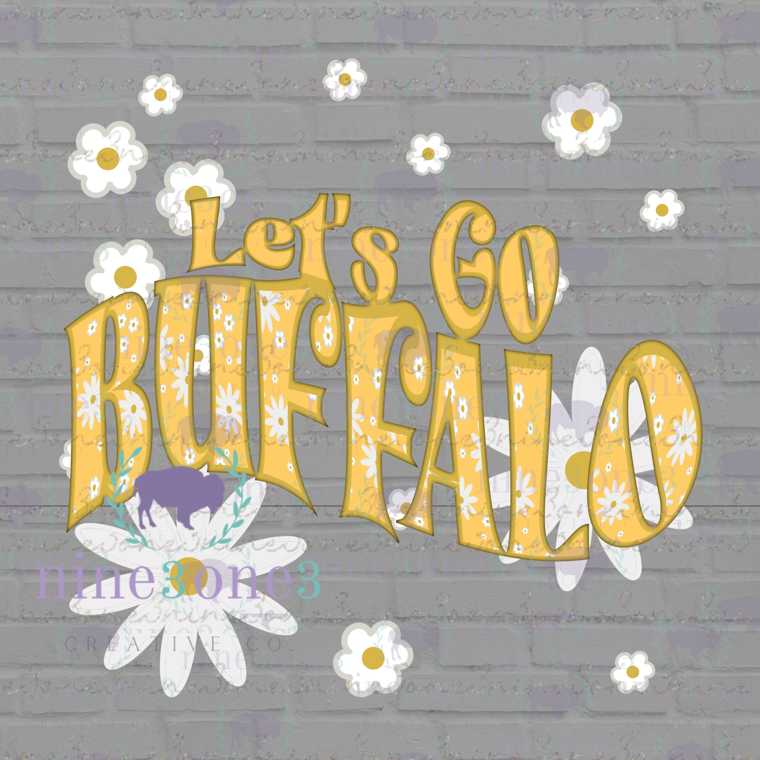 Buffalo Png, Let’s Go Buffalo Png, Daisy Buffalo Png, Spring Buffalo ...