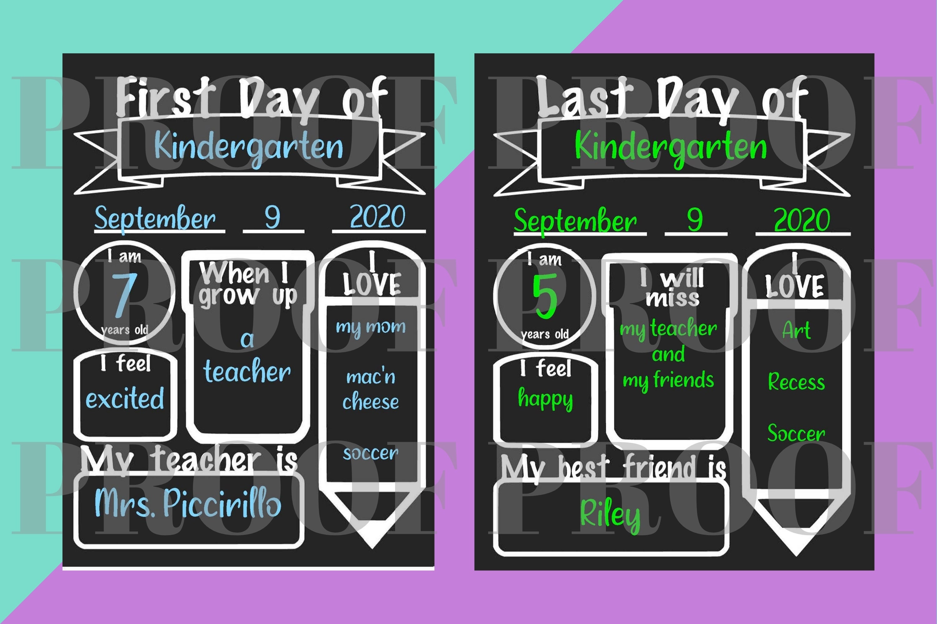 First Day of School Sign - Last Day of School Sign - Printable Back to ...