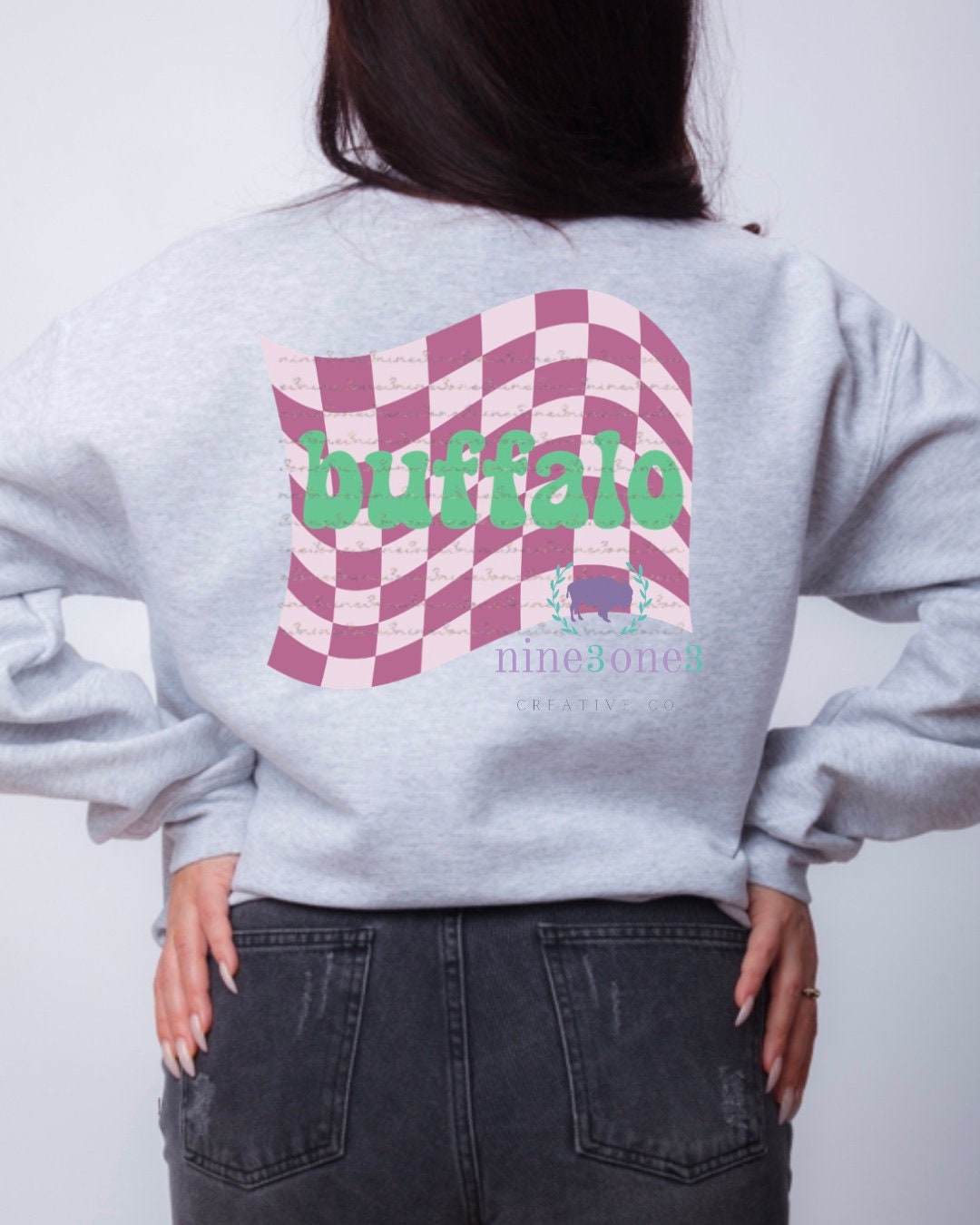 Buffalo Png | Vintage Buffalo Design, Retro Buffalo Png, Checkerboard ...