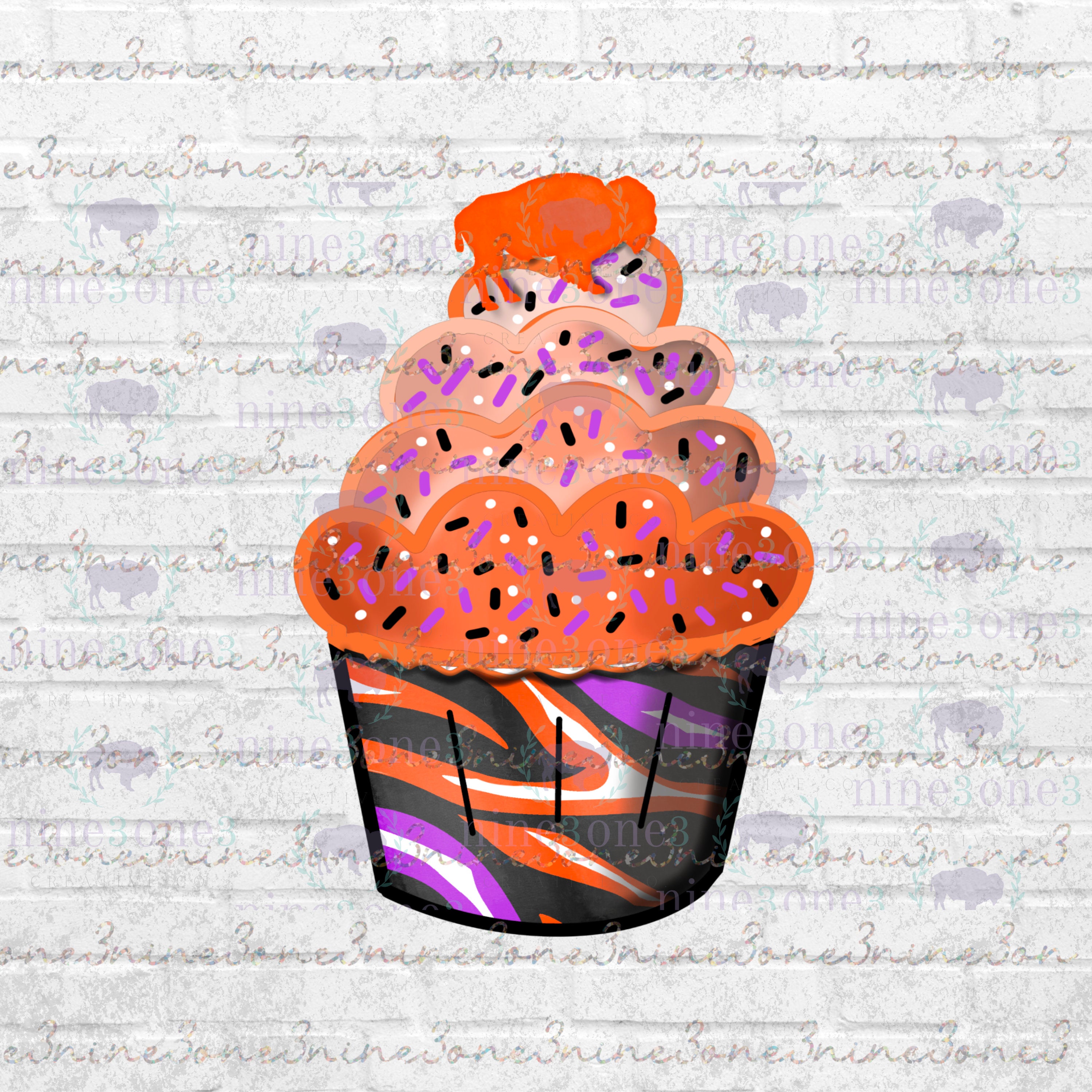 Buffalo Cupcake Png, Buffalo Sport Party Png, Buffalo Birthday Png ...