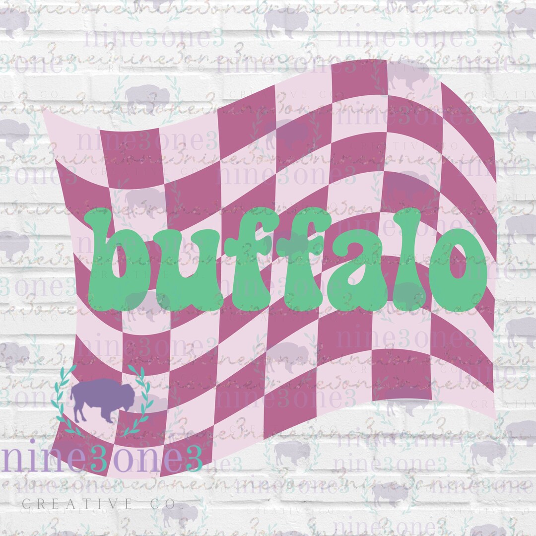 Buffalo Png | Vintage Buffalo Design, Retro Buffalo Png, Checkerboard ...