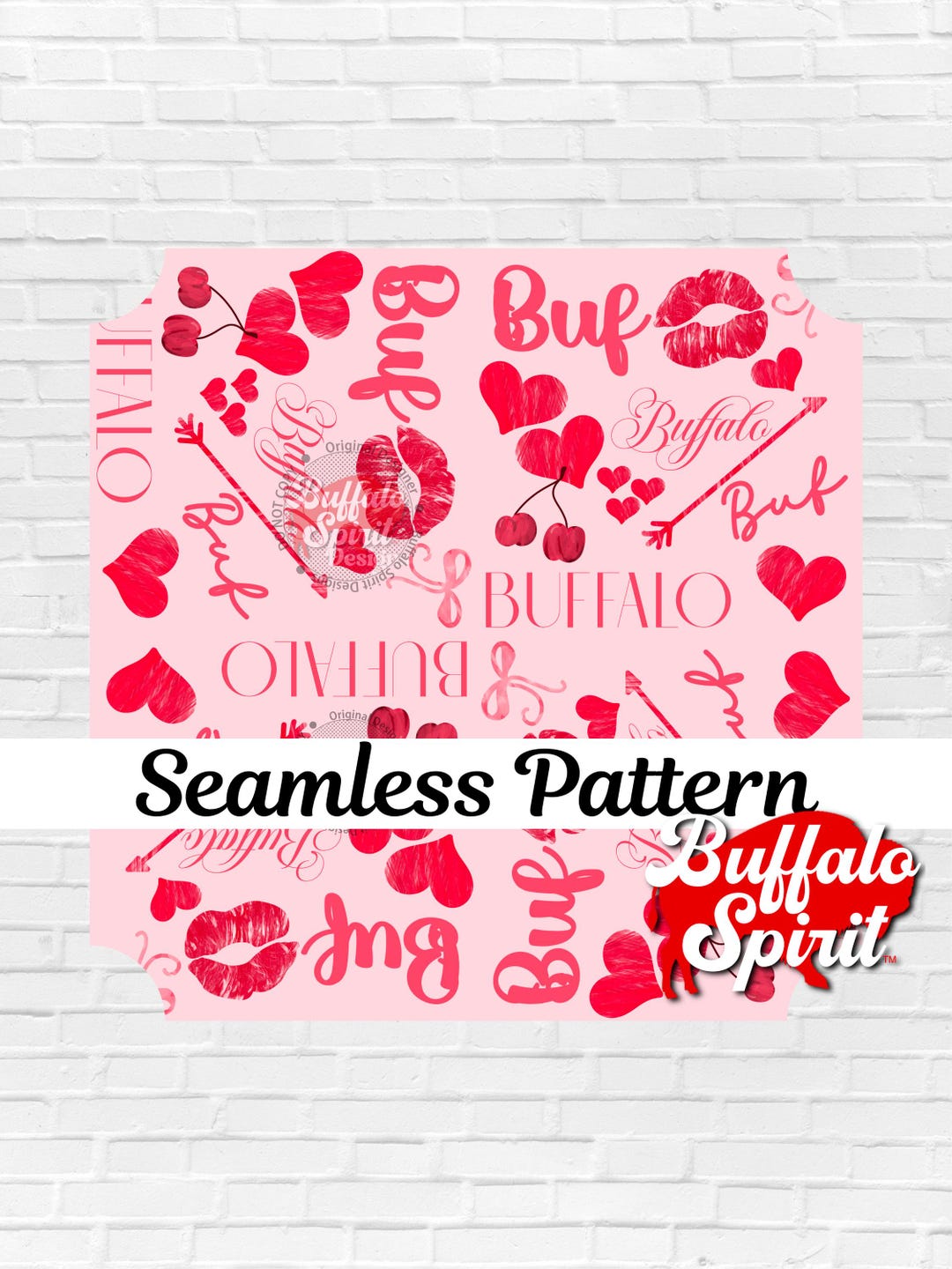Buffalo Png, Buffalo Valentine Day Collage Seamless Pattern Png, Cutesy ...