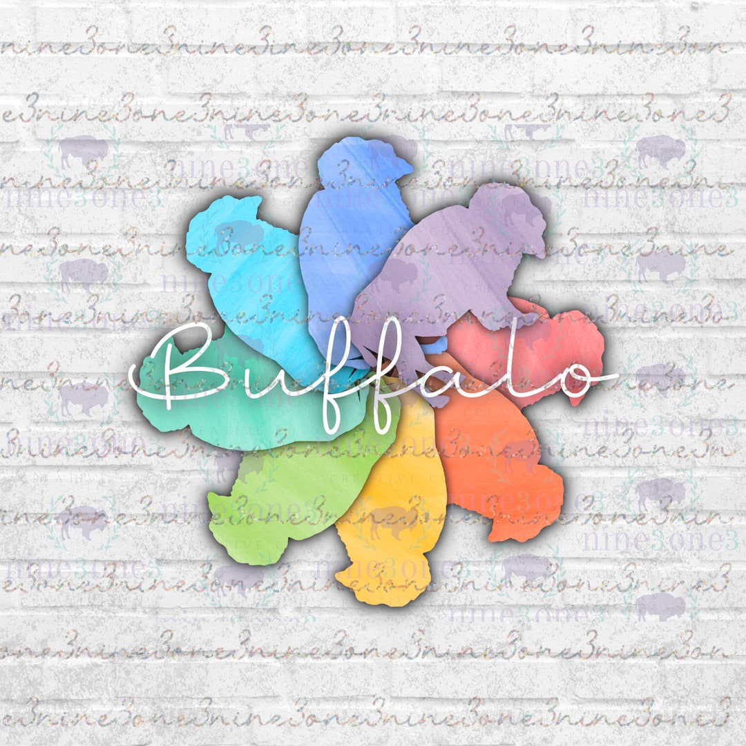 Rainbow Buffalo PNG, Rainbow Buffalo Flower Png, Buffalo Pride Shirt ...