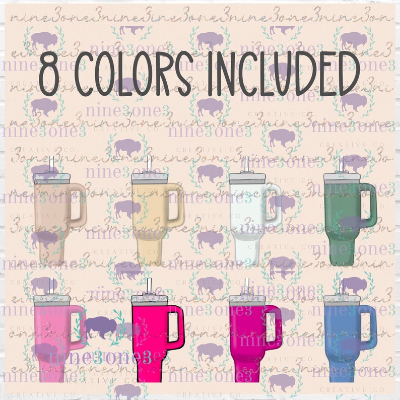 Trendy Cups Clip Art Bundle Stanley Cup Clipart, Tumbler Bundle, Mug ...