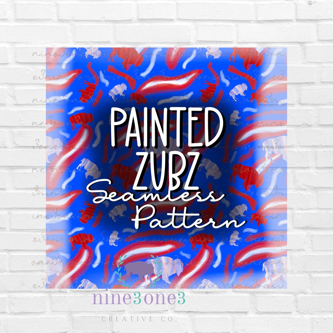 Painted Buffalo Seamless Pattern Bills Png, Bills Zebra, Zebra Digital ...