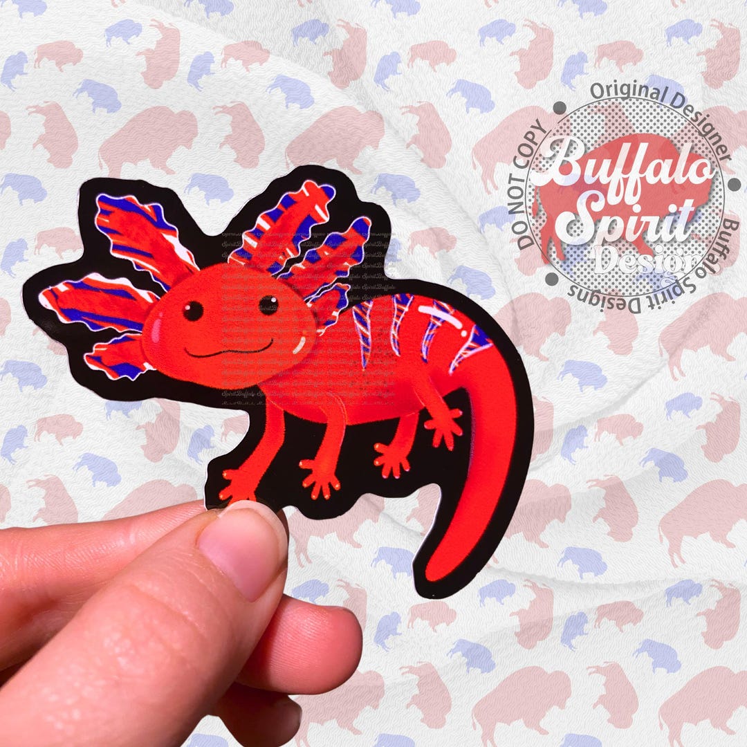 Buffalo Axolotl Sticker, Cute Axolotl Decal, Buffalo Football Sticker ...