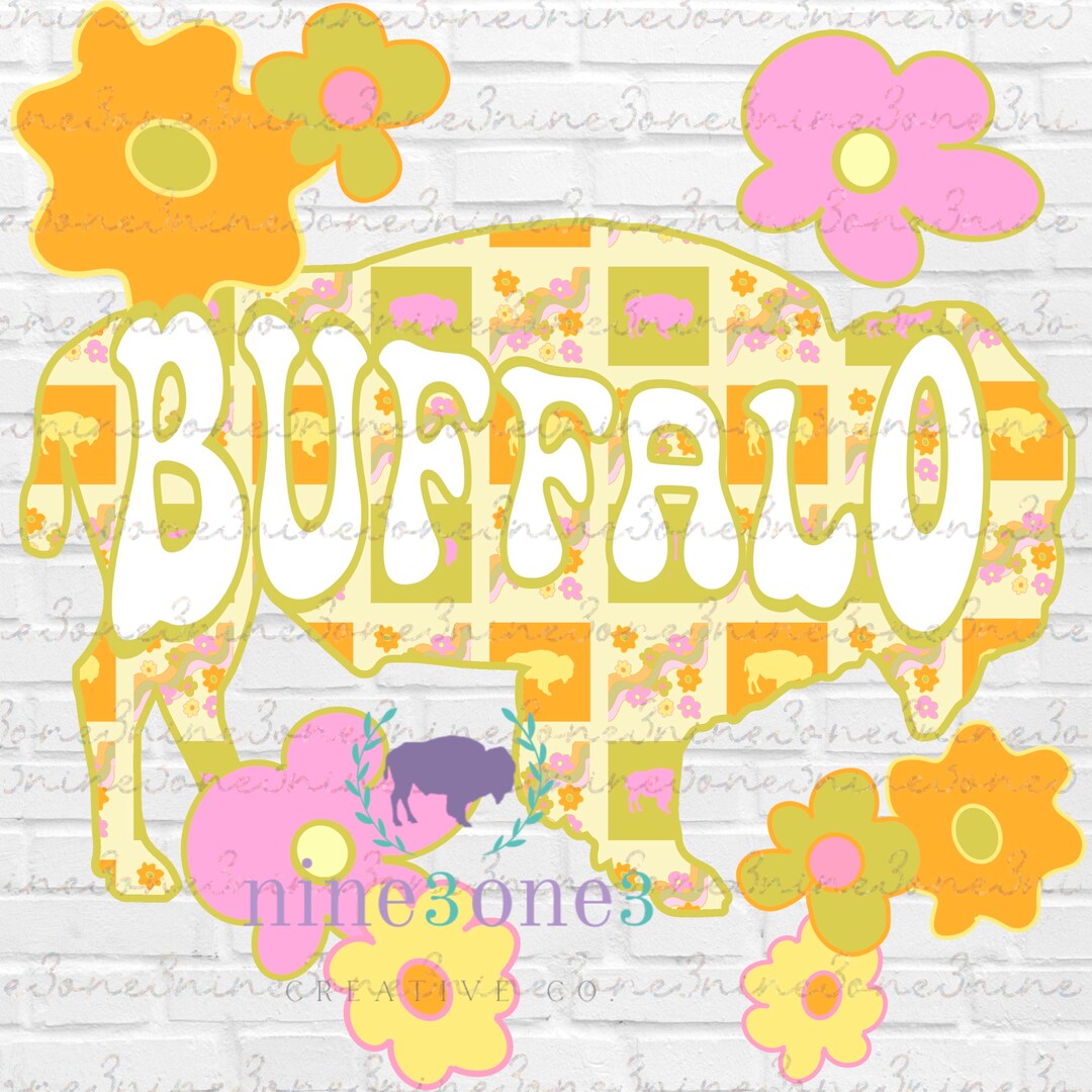 Retro Buffalo Shirt Design - 60s Inspired Vintage Buffalo Sublimation ...