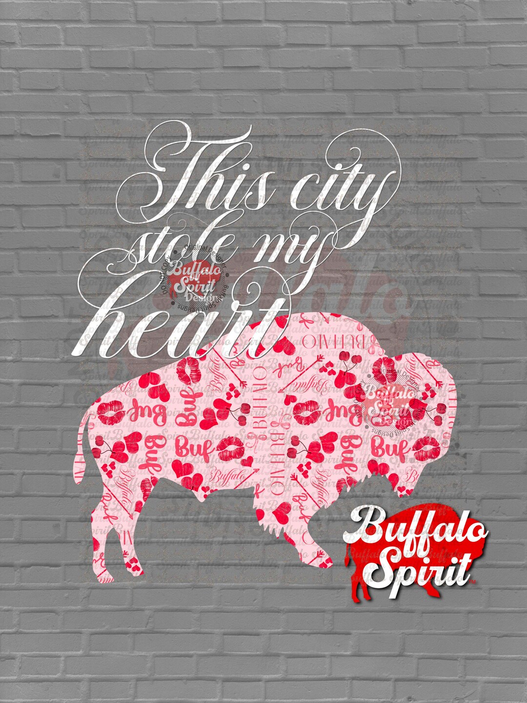 Buffalo Valentines Day PNG, This City Stole My Heart Design (digital ...