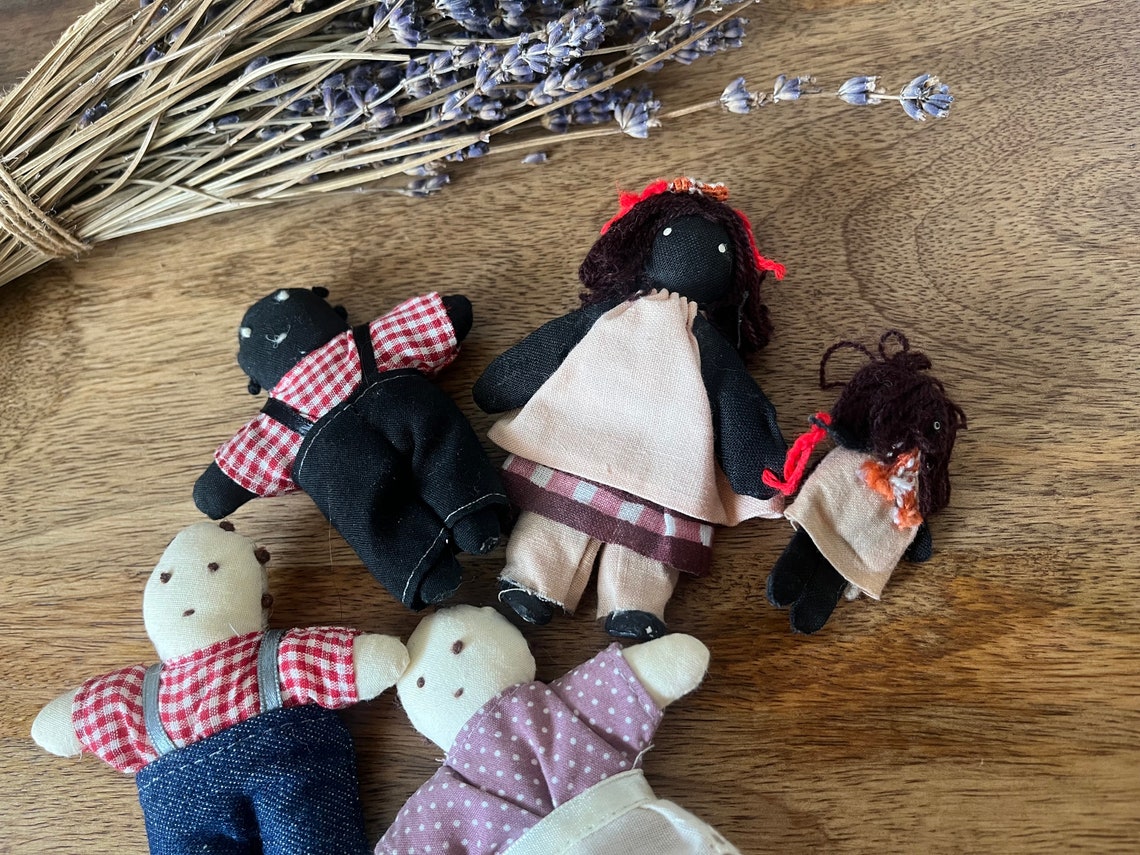 Hand Made Folk Art Primitive Dolls Miniature, Doll House, Set of 4 ...