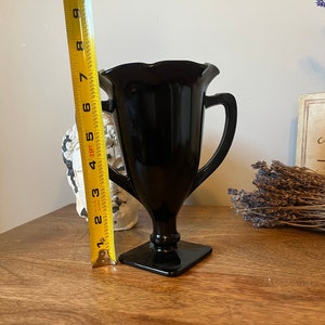 L.E. Smith Black Amethyst Dancing Nymphs Lovers Two-handed Ruffled Edge ...