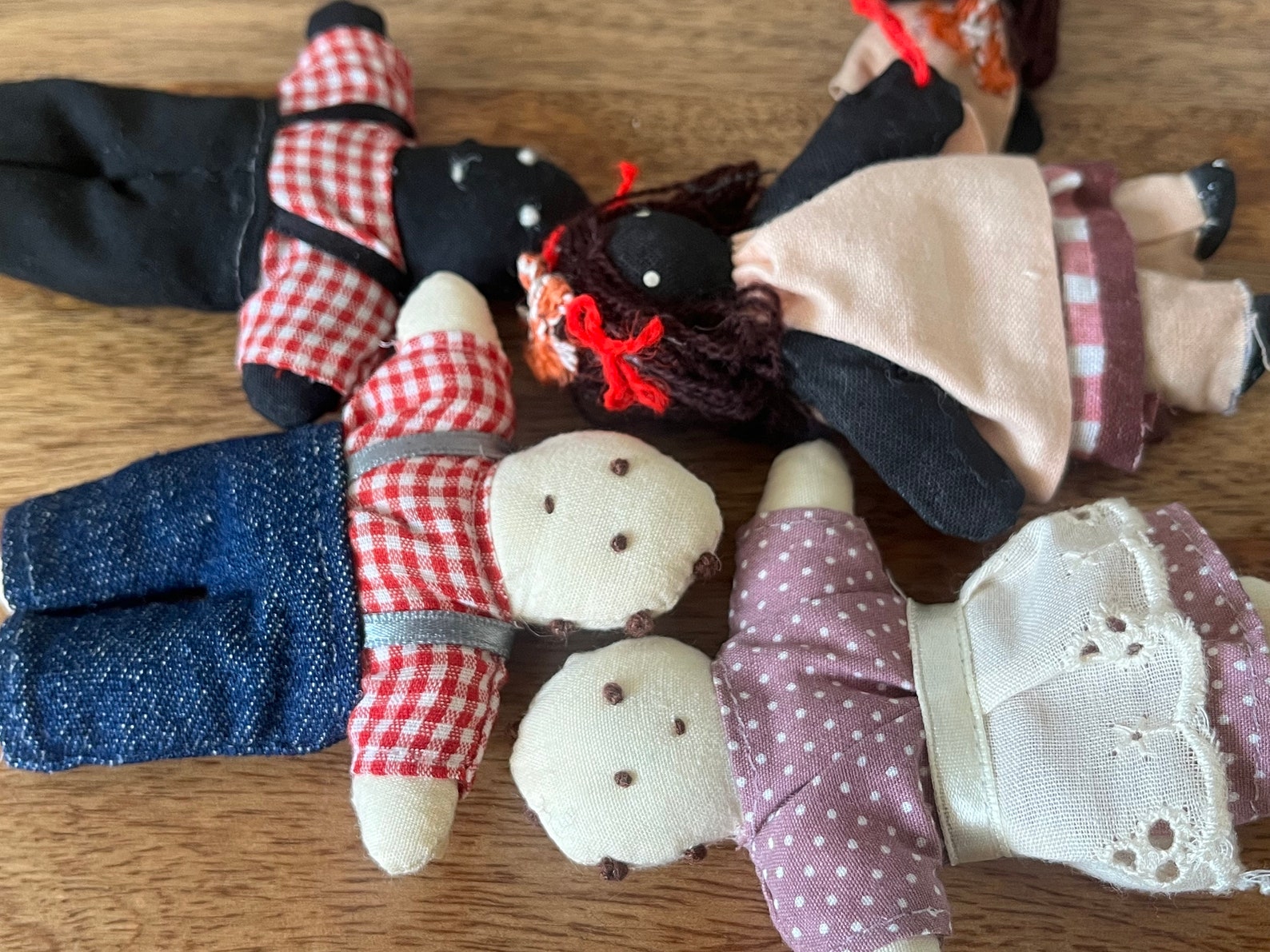 Hand Made Folk Art Primitive Dolls Miniature, Doll House, Set of 4 ...