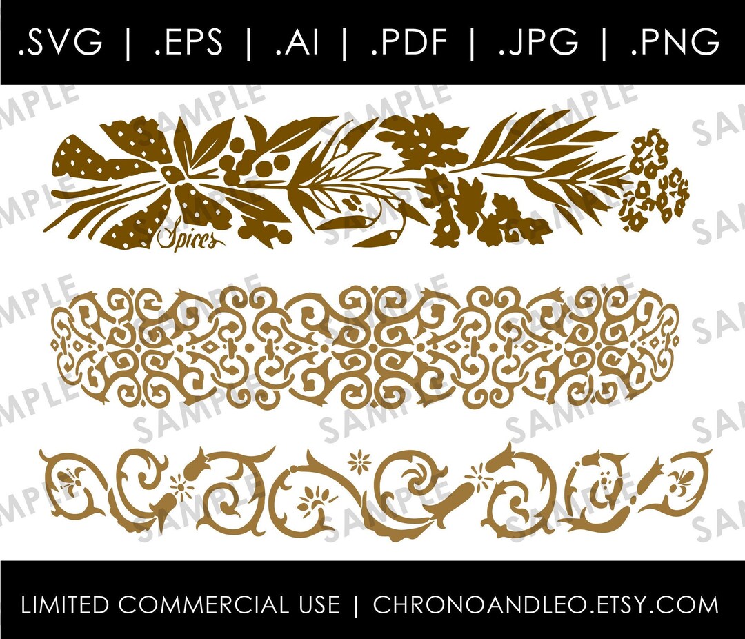 Vintage Spices & Bramble Design: Golden Wreath Graphics (digital ...