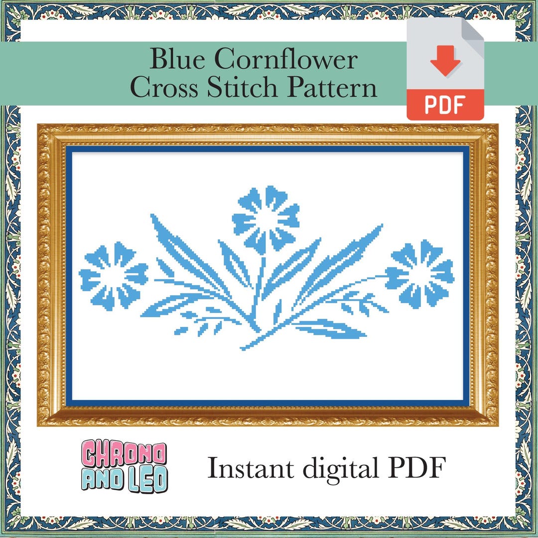Corningware Blue Cornflower Cross Stitch Pattern Digital Download - Etsy