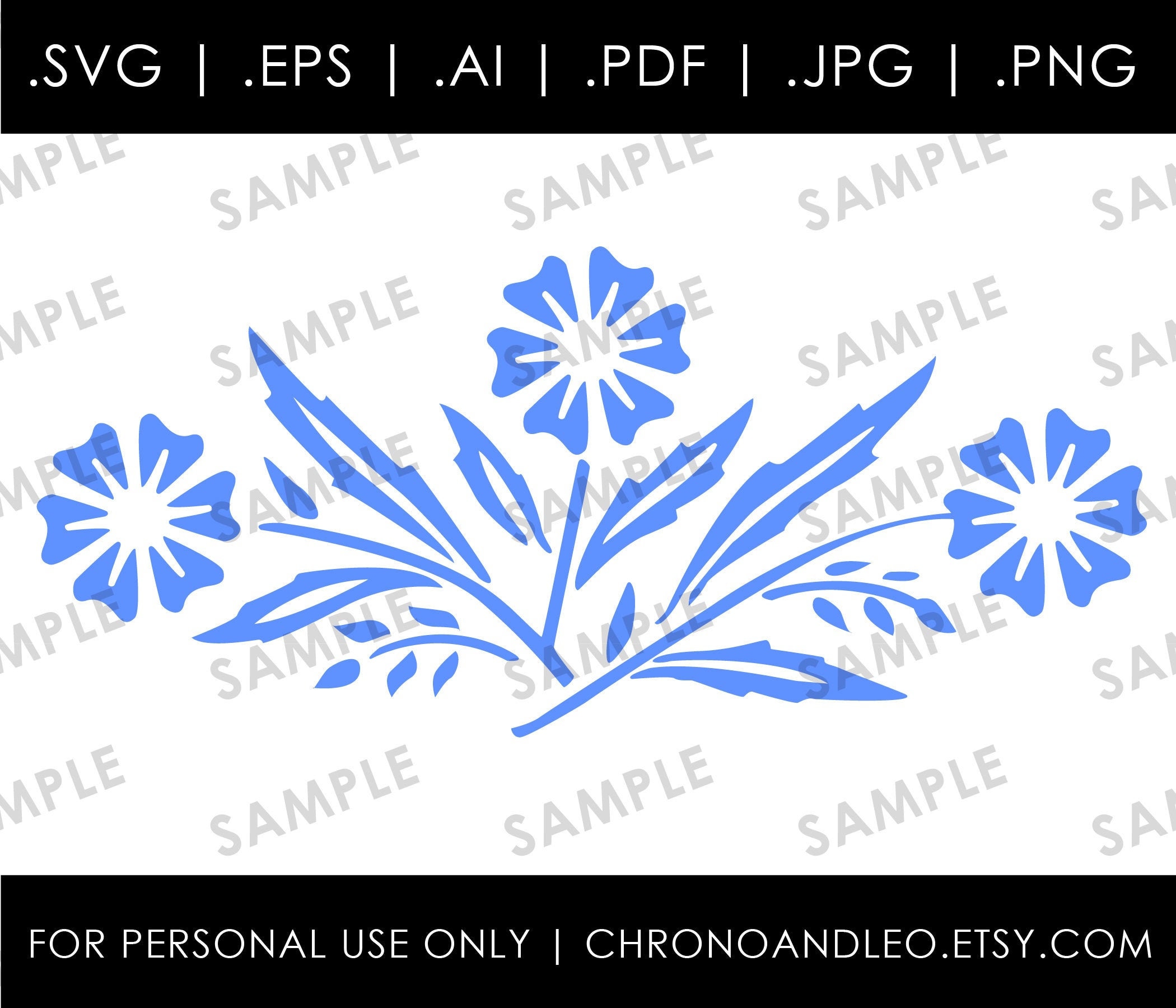 Pyrex Corning Blue Cornflower .pdf .svg .ai .eps .jpg .png - Etsy Israel