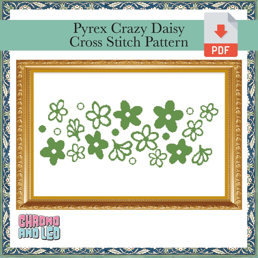 Pyrex Crazy Daisy Cross Stitch Pattern Digital Download - Etsy