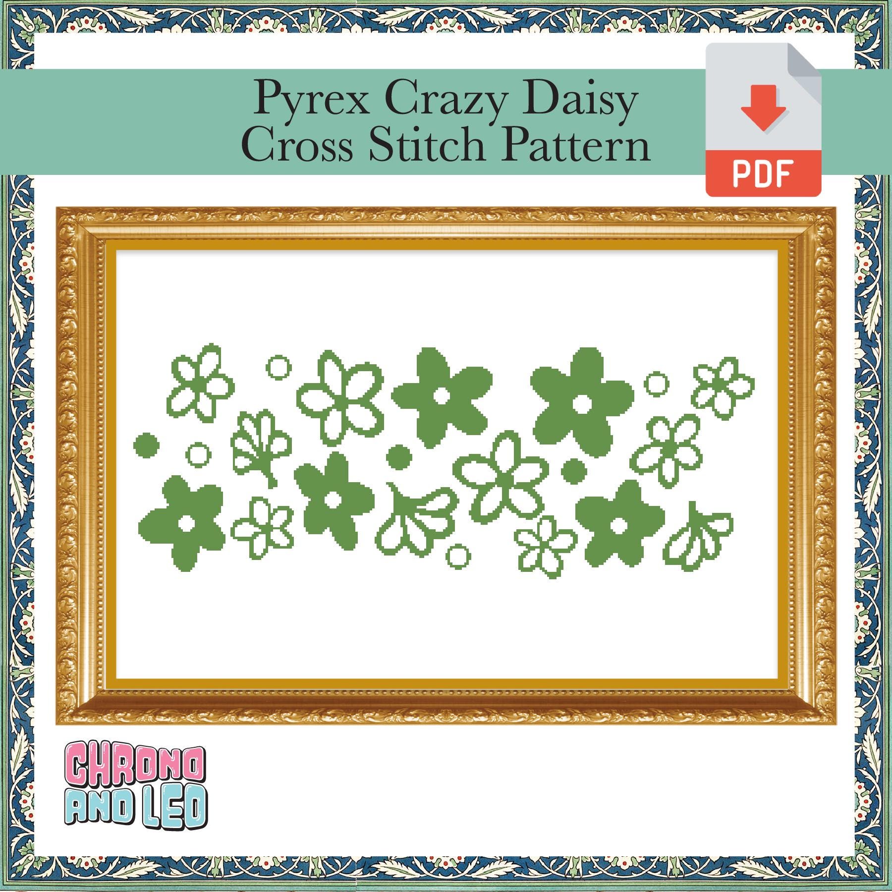 Pyrex Crazy Daisy Cross Stitch Pattern Digital Download - Etsy