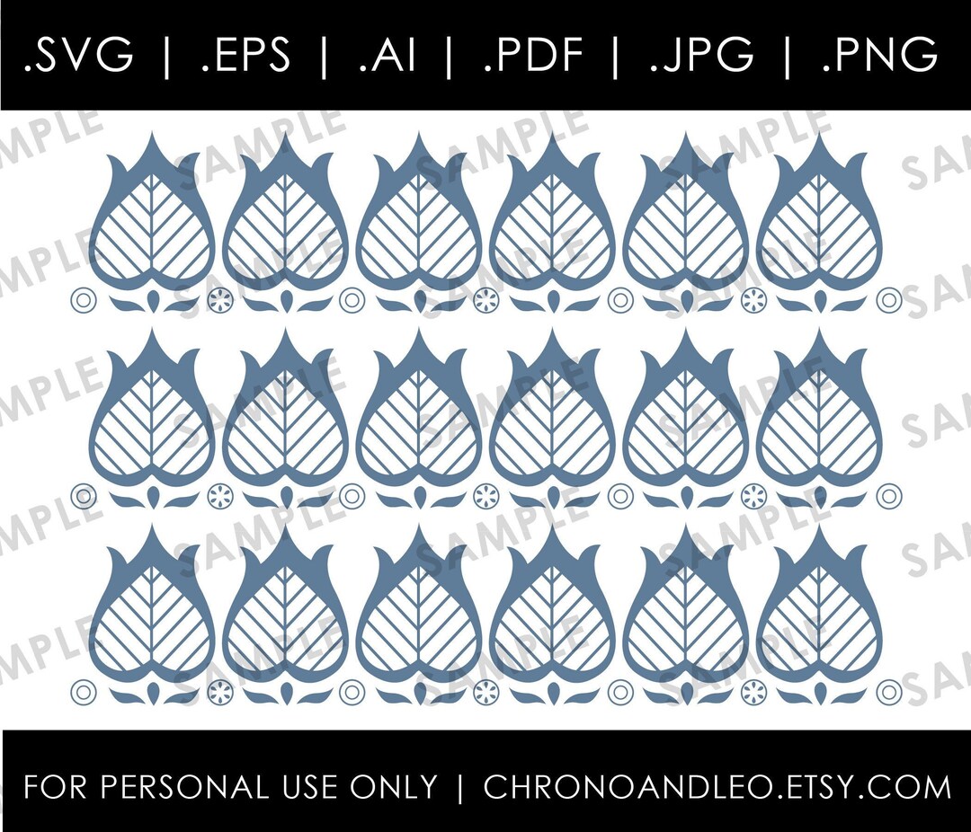Pyrex Blue Tulips 1970s Retro .pdf .svg .ai .eps .jpg .png | Cricut ...