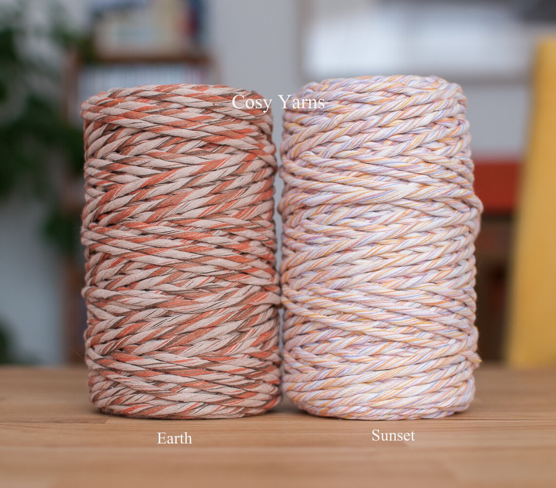 Macrame Twisted Cotton Cord 3.5 4mm single strand cotton | Etsy